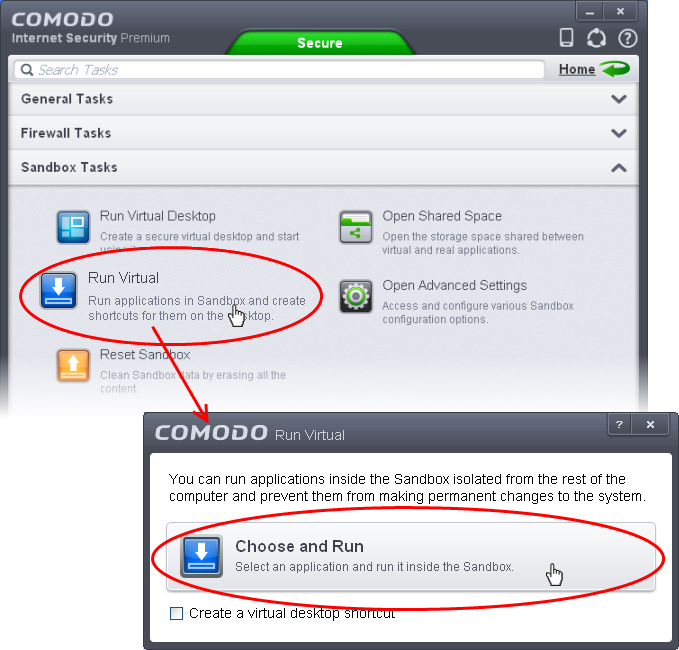 Run An Application In A Sandbox, Sandbox Computer Security | Internet Security v7.0